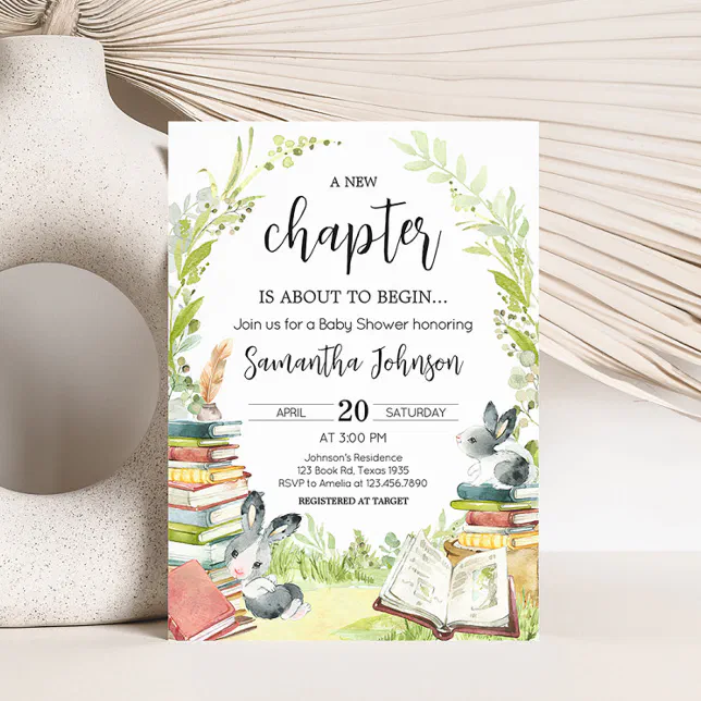Storybook New Chapter Baby Shower Invitation | Zazzle