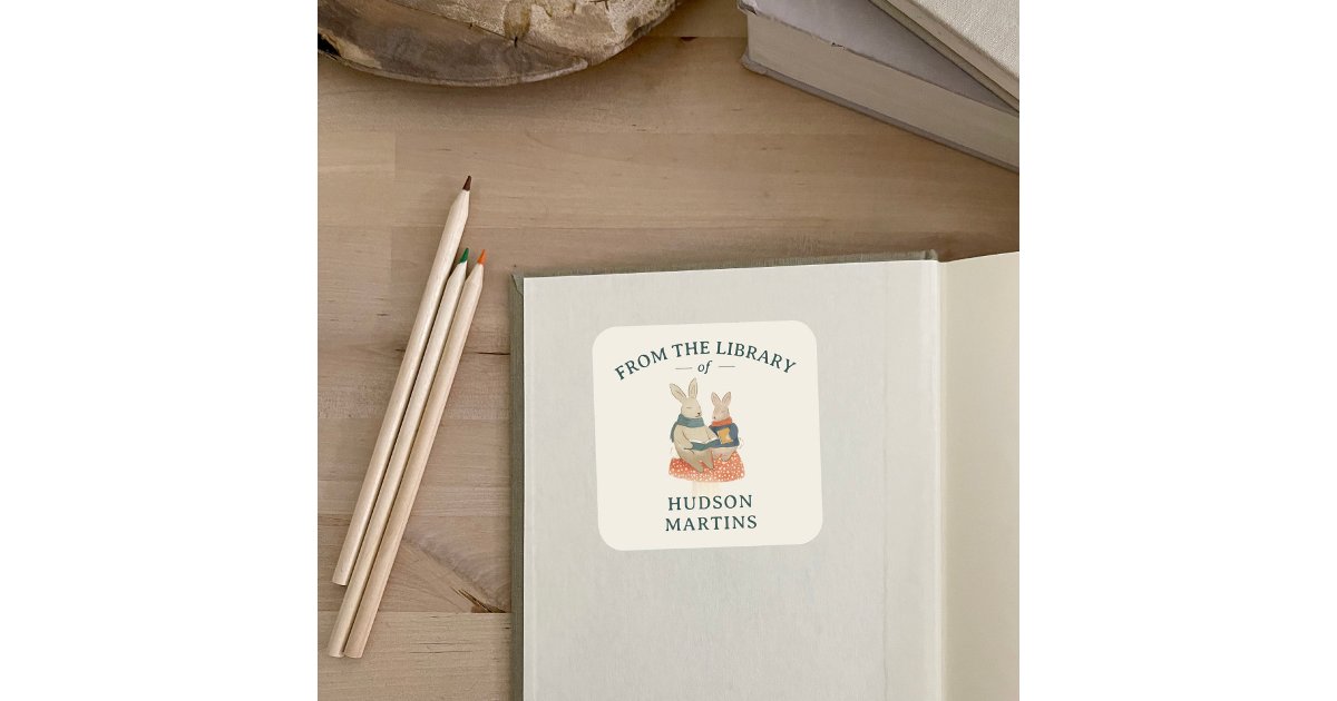 Storybook Woodland Friends Book Plate Sticker | Zazzle