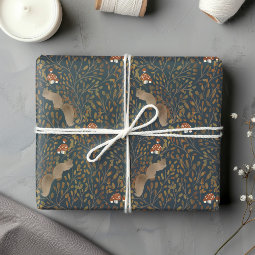Storybook Woodland Friends Sleepy Squirrel Forest Wrapping Paper | Zazzle