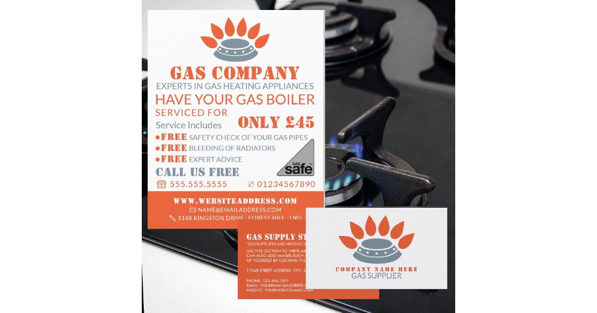 Stove Burner, Gas Engineer & Supplier Business Card | Zazzle