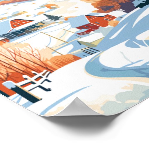 Stowe Vermont Winter Vintage Poster | Zazzle