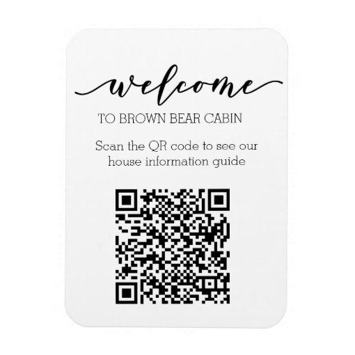 STR Guide QR Code Information guide Rental home Magnet | Zazzle