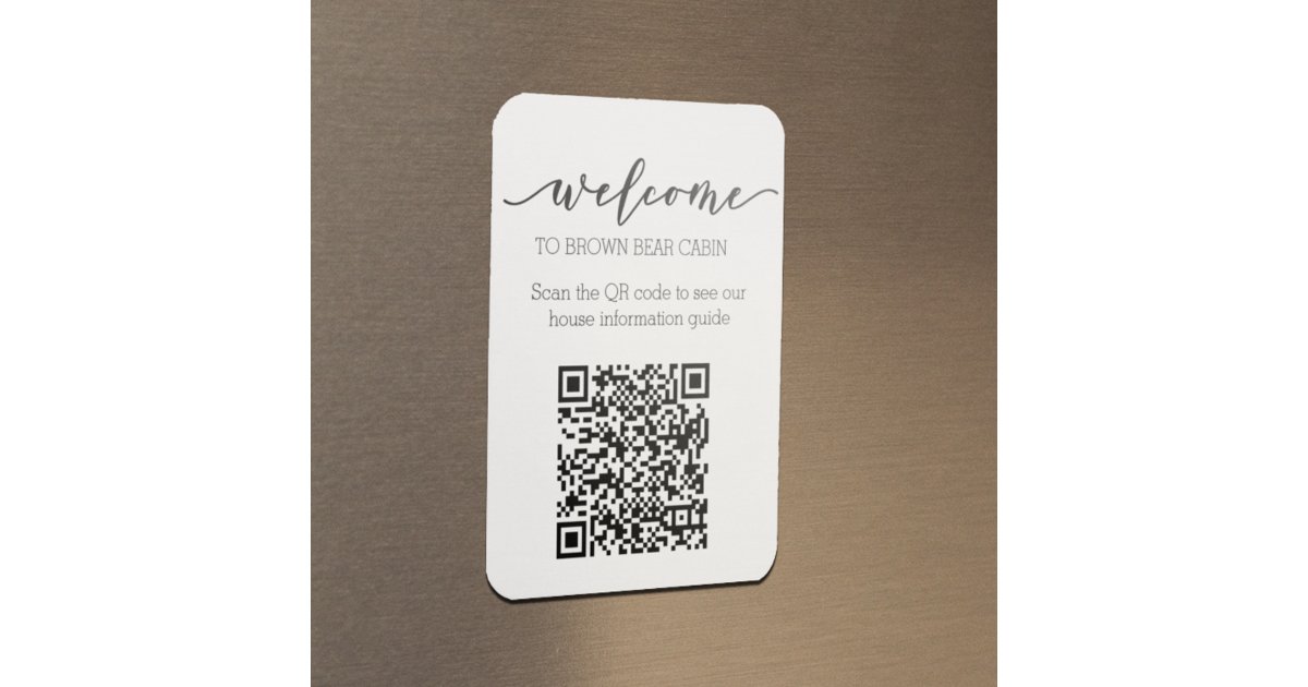 STR Guide QR Code Information guide Rental home Magnet | Zazzle