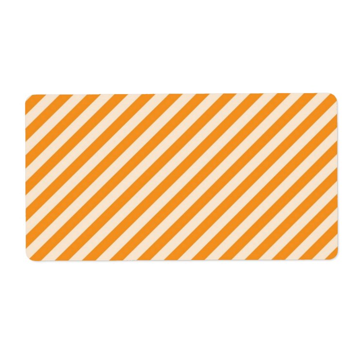 [STR-OR-1] Orange and white candy cane striped Label | Zazzle