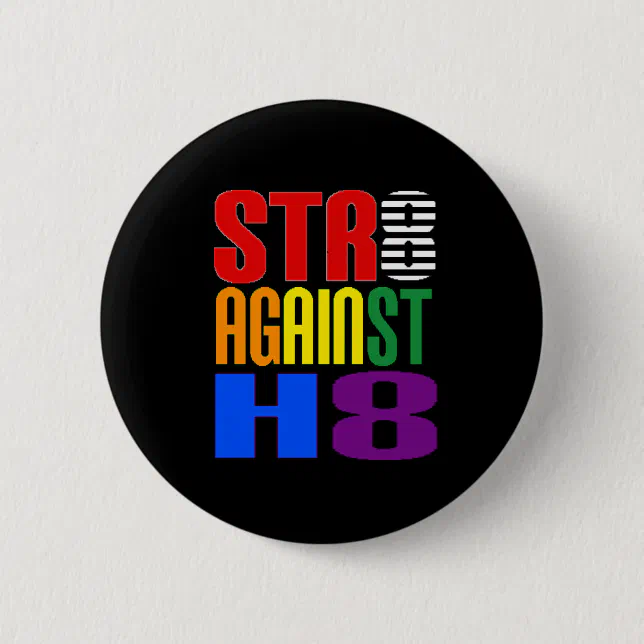 Straight Against Hate LGBT Ally Round Button | Zazzle