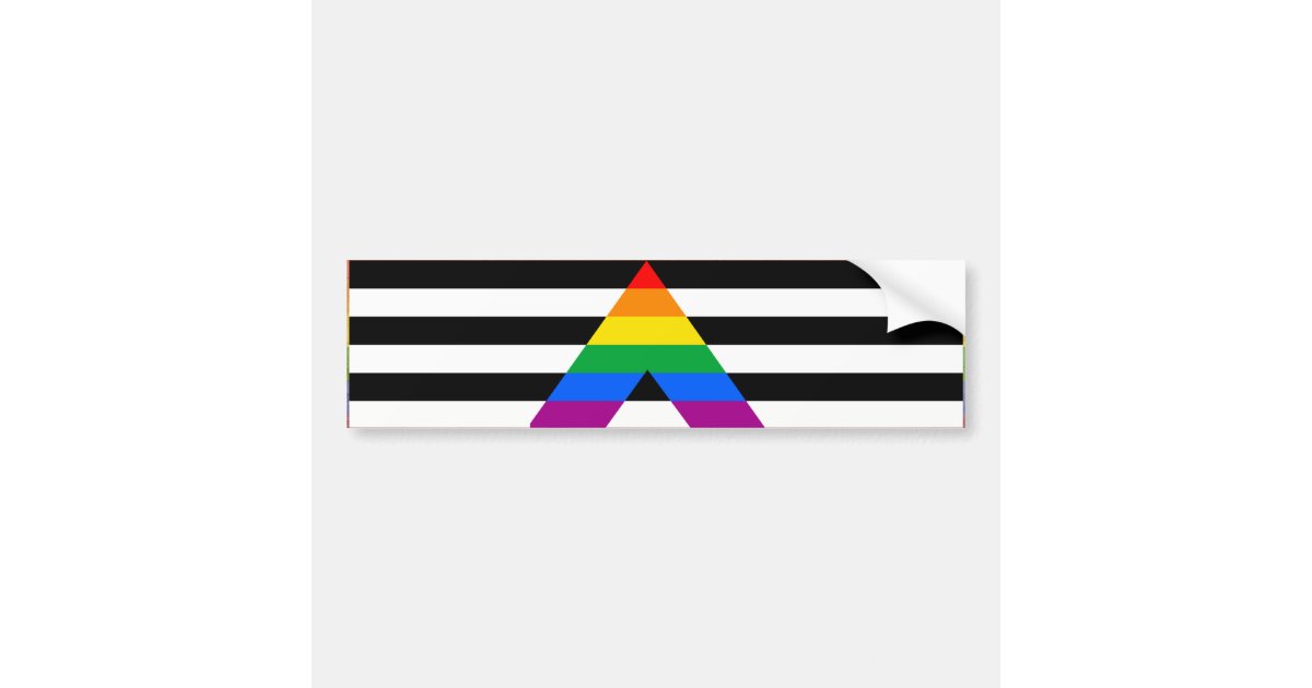 STRAIGHT ALLY FLAG BAR BUMPER STICKER | Zazzle