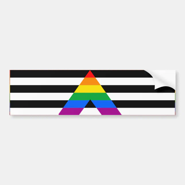 STRAIGHT ALLY FLAG BAR BUMPER STICKER | Zazzle
