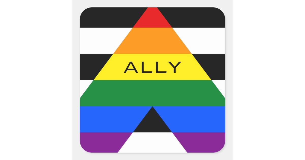 Straight Ally Pride Square Sticker | Zazzle