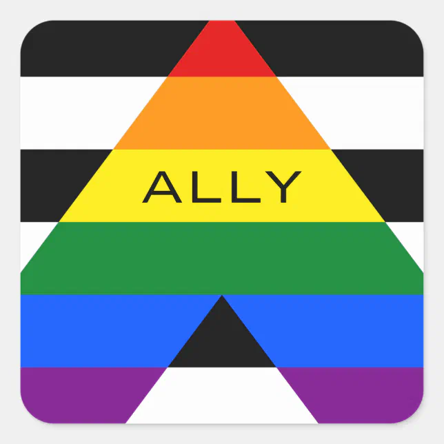 Straight Ally Pride Square Sticker | Zazzle