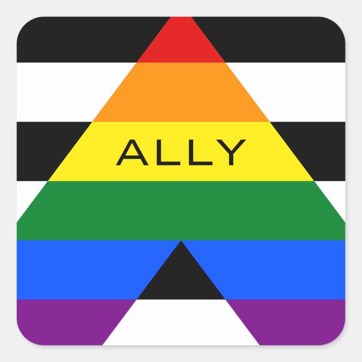Straight Ally Pride Square Sticker | Zazzle