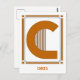Straight lines art deco with monogram, letter C Postcard | Zazzle