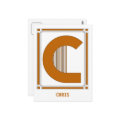 Straight lines art deco with monogram, letter C Postcard | Zazzle