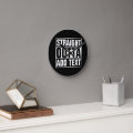 STRAIGHT OUTTA - add your text here/create own Round Clock | Zazzle