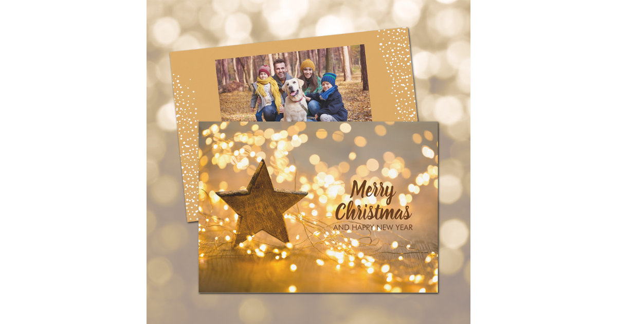 Strand of Christmas Lights Photo Holiday Card | Zazzle