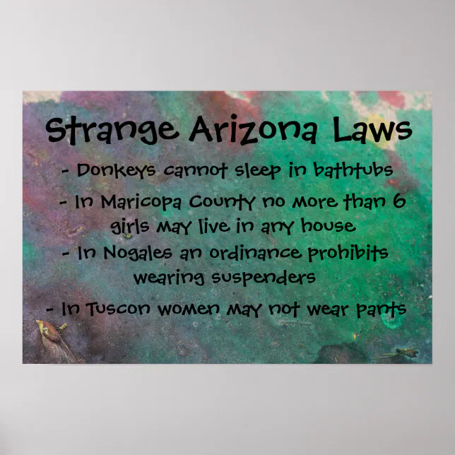 Strange Arizona Laws Poster | Zazzle
