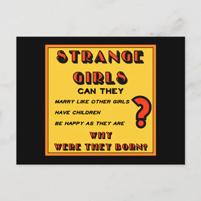 "Strange Girls" Postcard | Zazzle