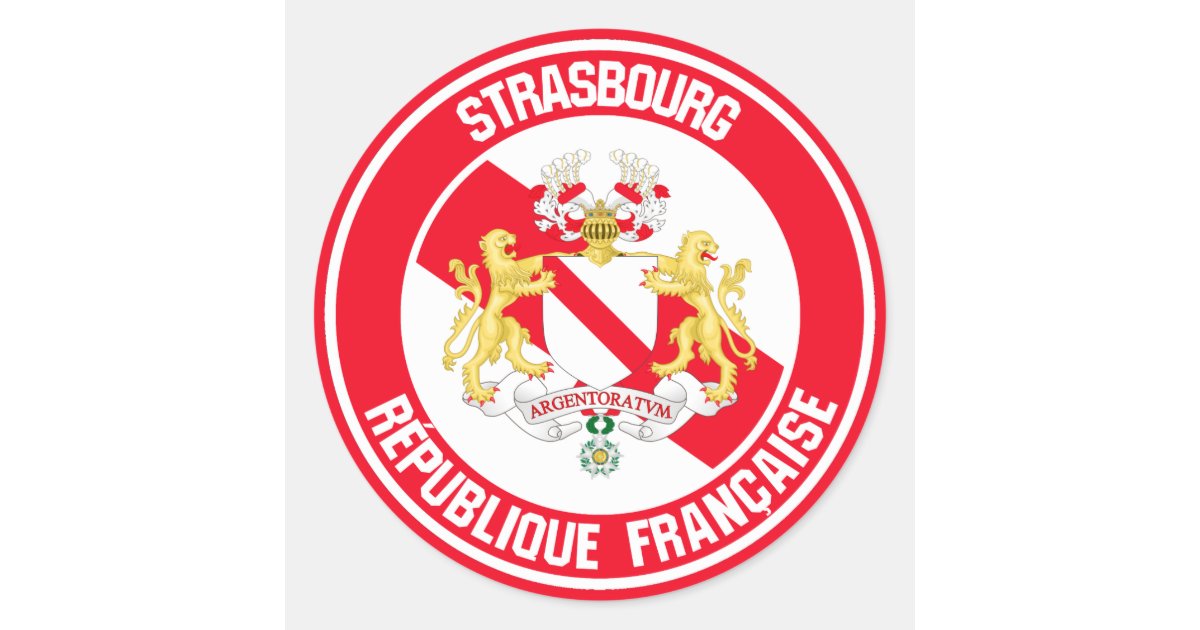 Strasbourg Round Emblem Classic Round Sticker | Zazzle