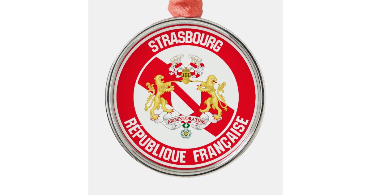 Strasbourg Round Emblem Metal Ornament | Zazzle