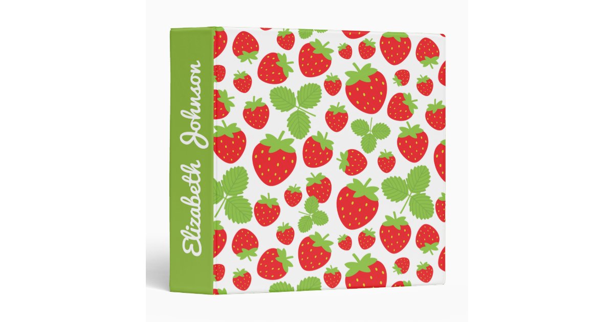 Strawberries 3 Ring Binder | Zazzle