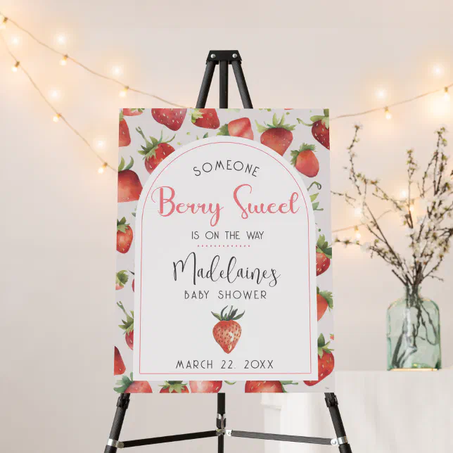 Strawberries Berry Sweet Baby Shower Foam Boards | Zazzle