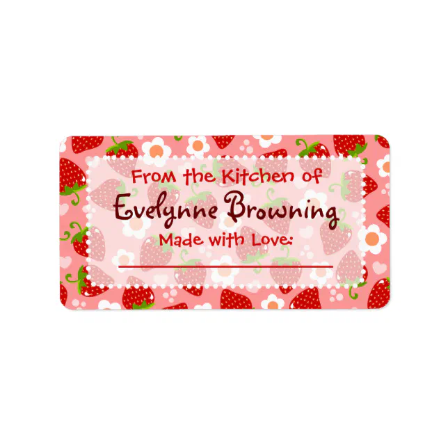 Strawberries Custom Canning / Jar Labels | Zazzle