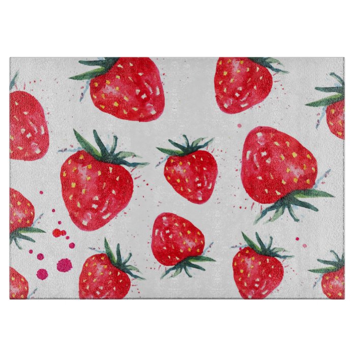 Strawberries Decorative Glass Cutting Board | Zazzle.com