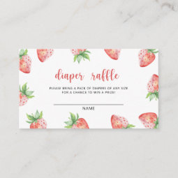 Strawberries - diaper raffle baby shower enclosure card | Zazzle