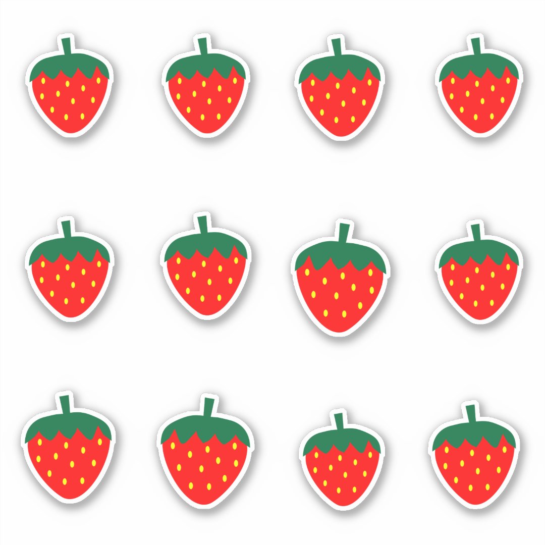 Strawberries Fruit Produce Berries Farm Summer Sticker | Zazzle