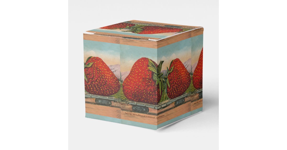 Strawberries Giant Antique Fruit Fun Favor Boxes | Zazzle