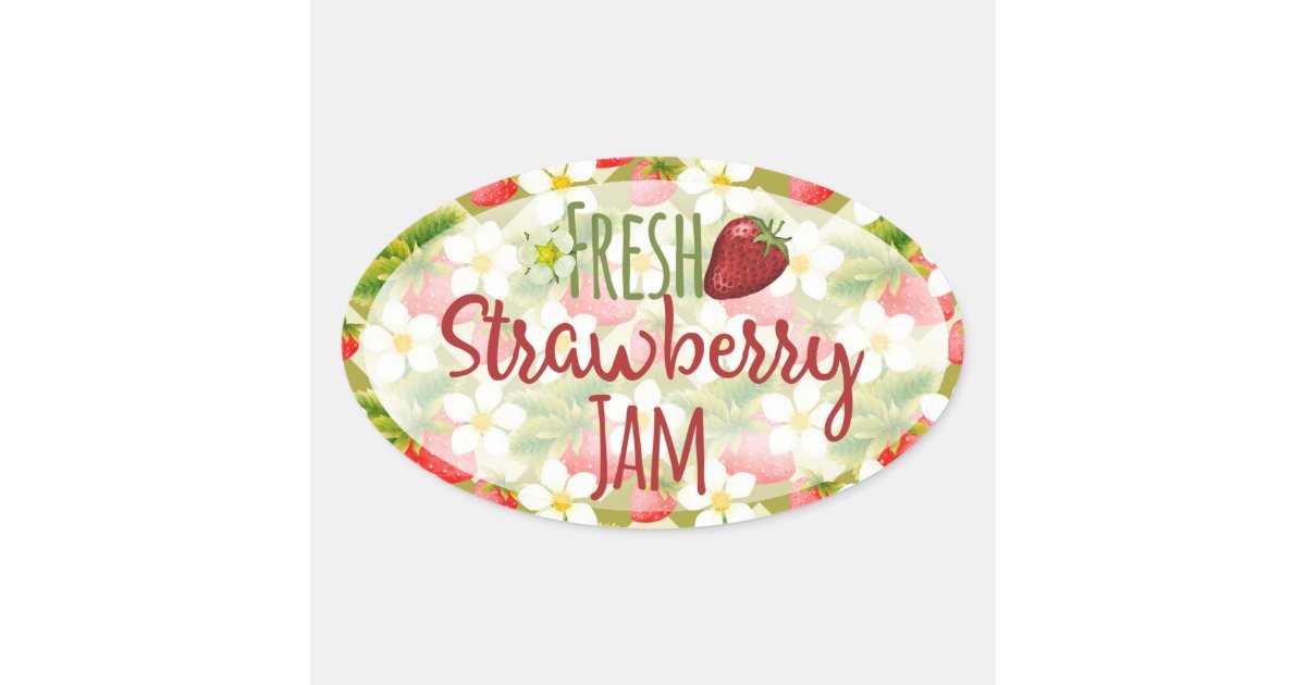 Strawberries Jam Canning Label | Zazzle