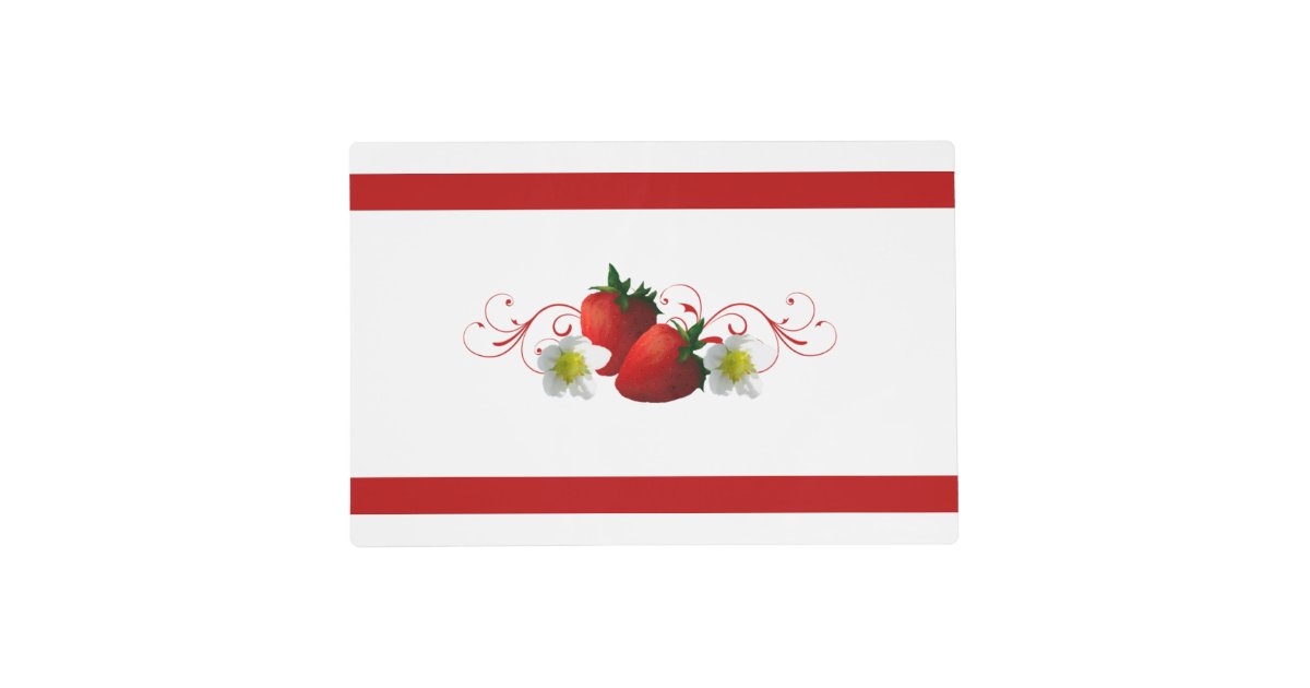 Strawberries Laminated Placemat | Zazzle