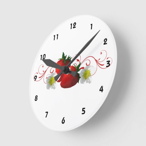 Strawberries Wall Clock | Zazzle