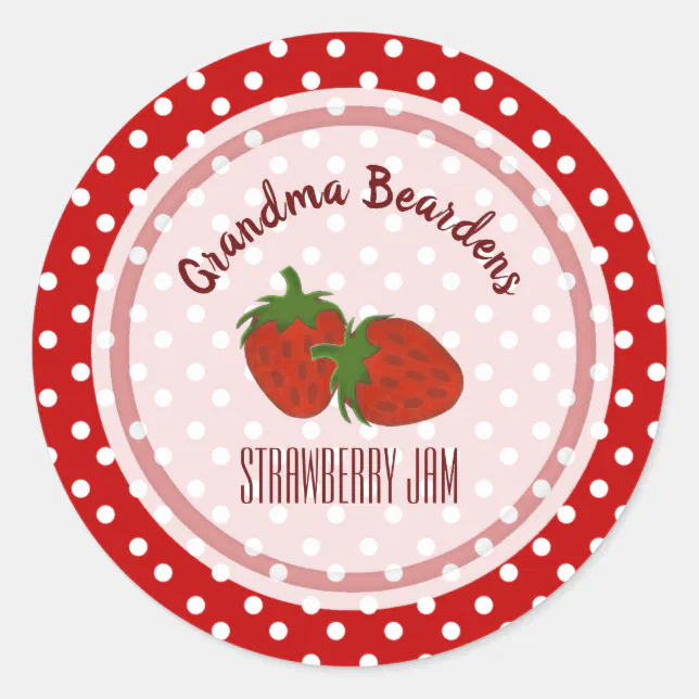 Strawberry And Polka Dot Personalized Labels | Zazzle