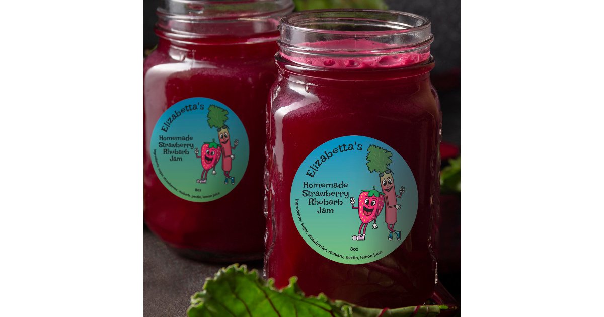 Strawberry and Rhubarb Pals Jam Pie Cobbler Classic Round Sticker | Zazzle