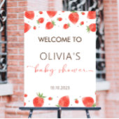 Strawberry Baby Shower Welcome Sign | Zazzle