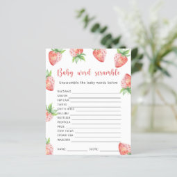 Strawberry - Baby Word Scramble Game | Zazzle