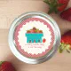 Strawberry Basket Gingham Berry Sweet Baby Shower Classic Round Sticker ...