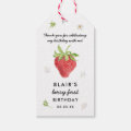 Strawberry Berry First Birthday Thank You Gift Tags | Zazzle