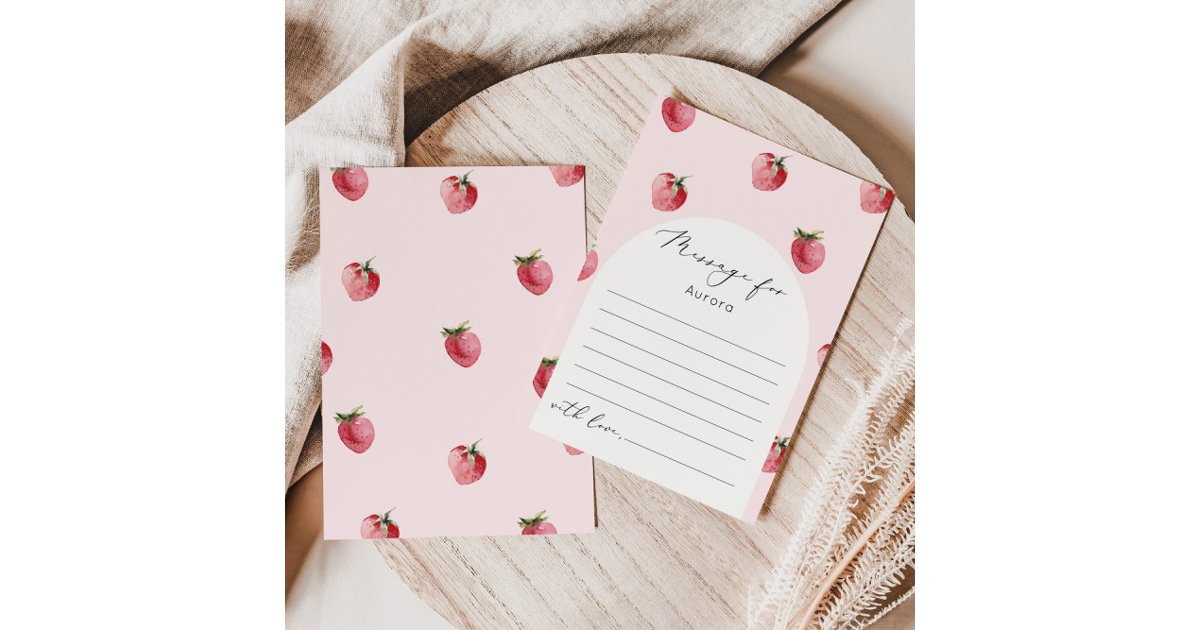 Strawberry berry first time capsule message card | Zazzle