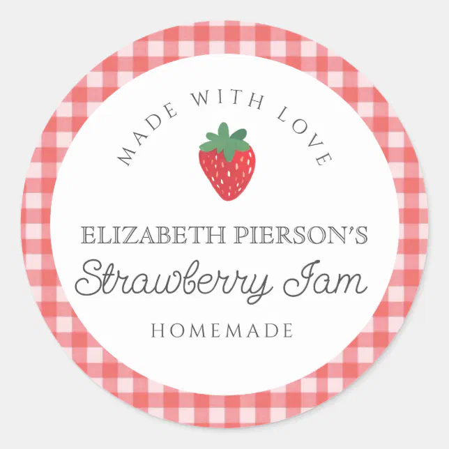 Strawberry Berry Jam Home Custom Classic Round Sticker | Zazzle