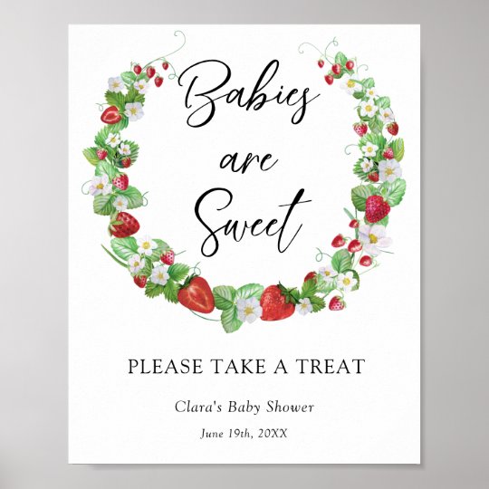 Strawberry Berry Sweet | Babies Are Sweet Poster | Zazzle.com