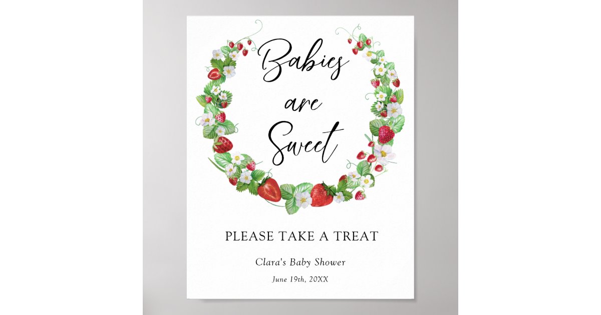 Strawberry Berry Sweet | Babies Are Sweet Poster | Zazzle