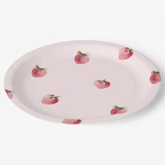 Strawberry berry sweet birthday paper plates | Zazzle