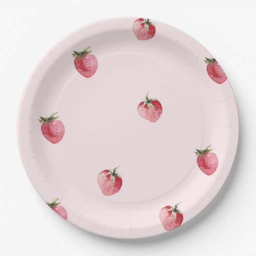 Strawberry berry sweet birthday paper plates | Zazzle