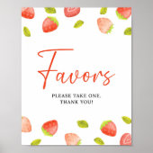 Strawberry Berry Sweet Party Favor Sign | Zazzle