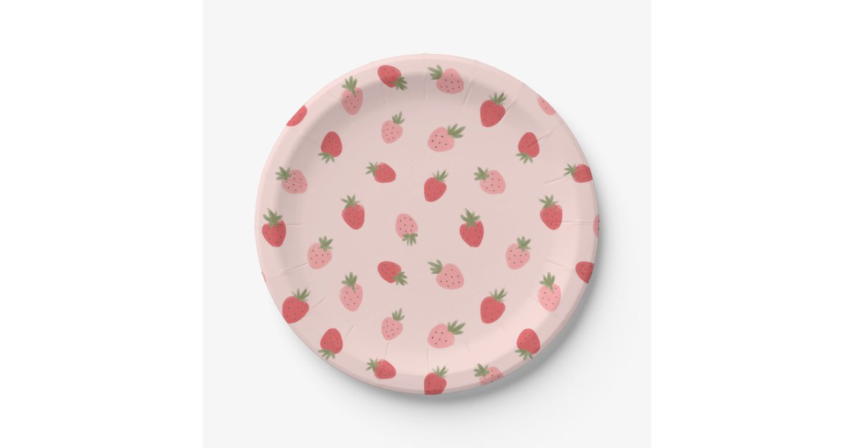 Strawberry Birthday Party Paper Plates | Zazzle