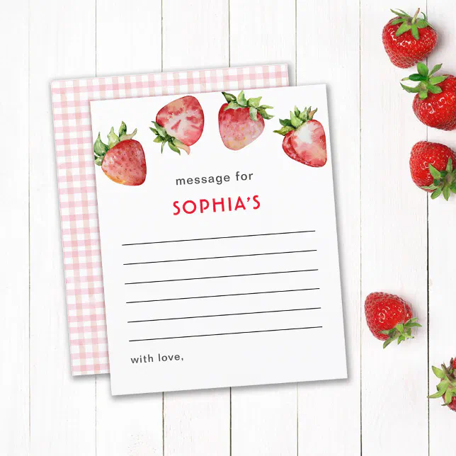 Strawberry Birthday Time Capsule Note | Zazzle