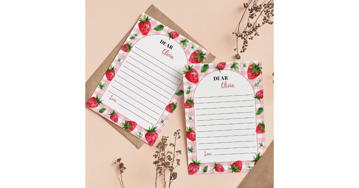 Strawberry Birthday Time Capsule Note Message Card | Zazzle