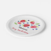 Strawberry Blueberry Berry Sweet Birthday Paper Plates | Zazzle