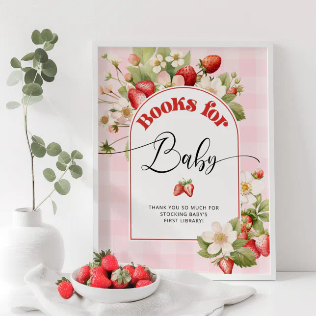 Strawberry books for baby. Berry Books for baby Poster | Zazzle